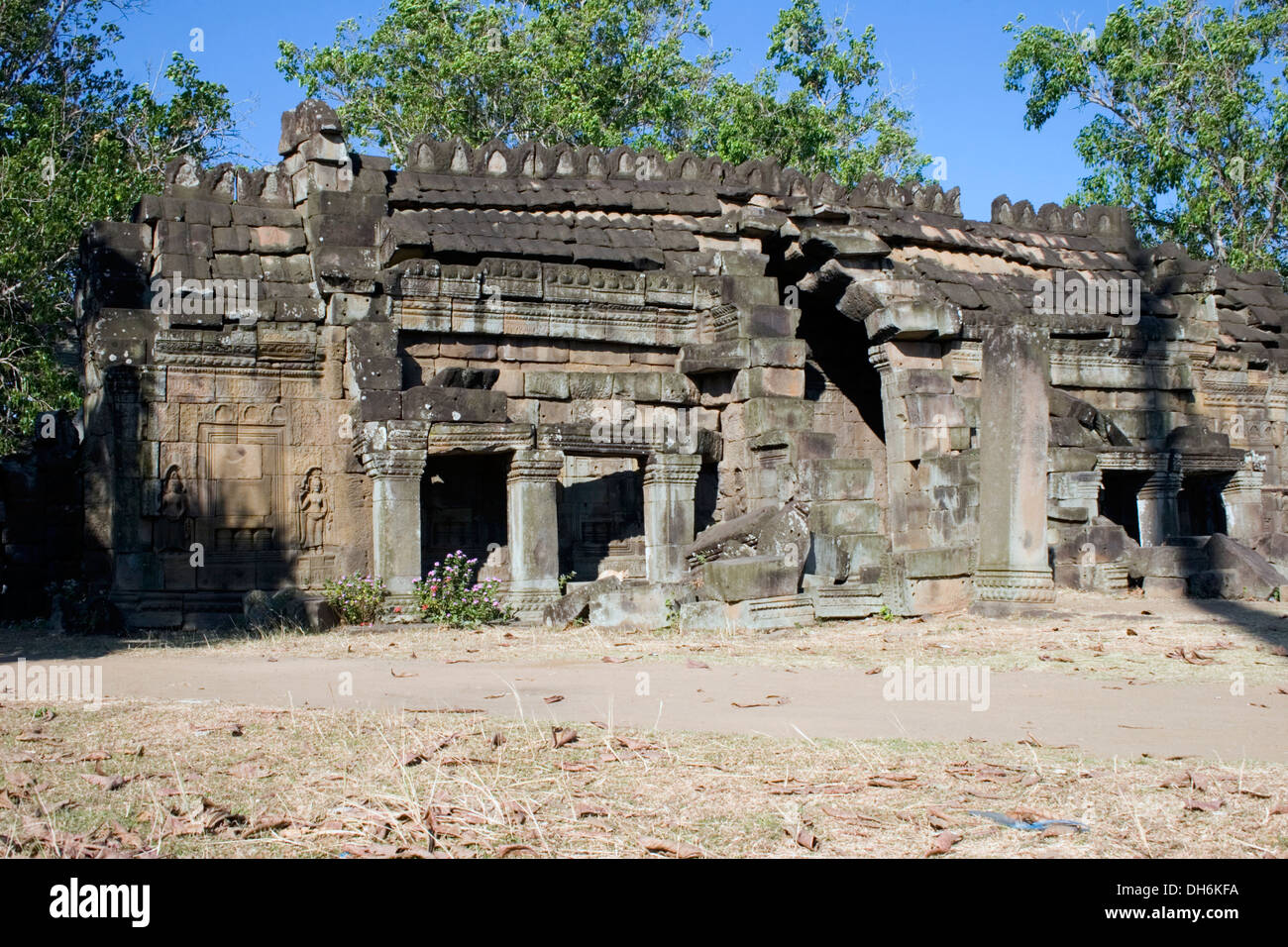 The sandstone construction of an ancient Buddhist temple is on display ...
