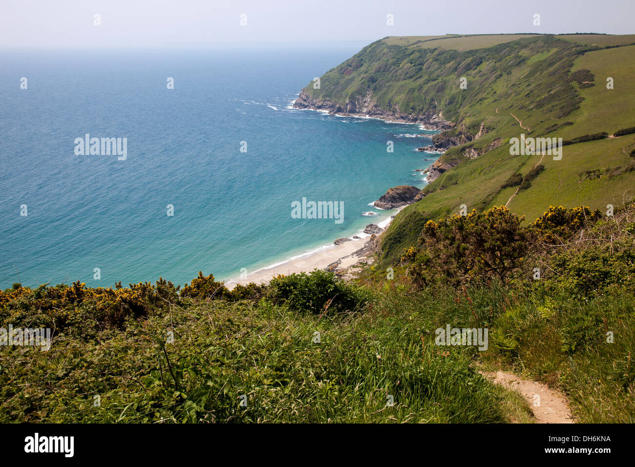 View of Lantic Bay shot from Pencarrow Head Stock Photo - Alamy