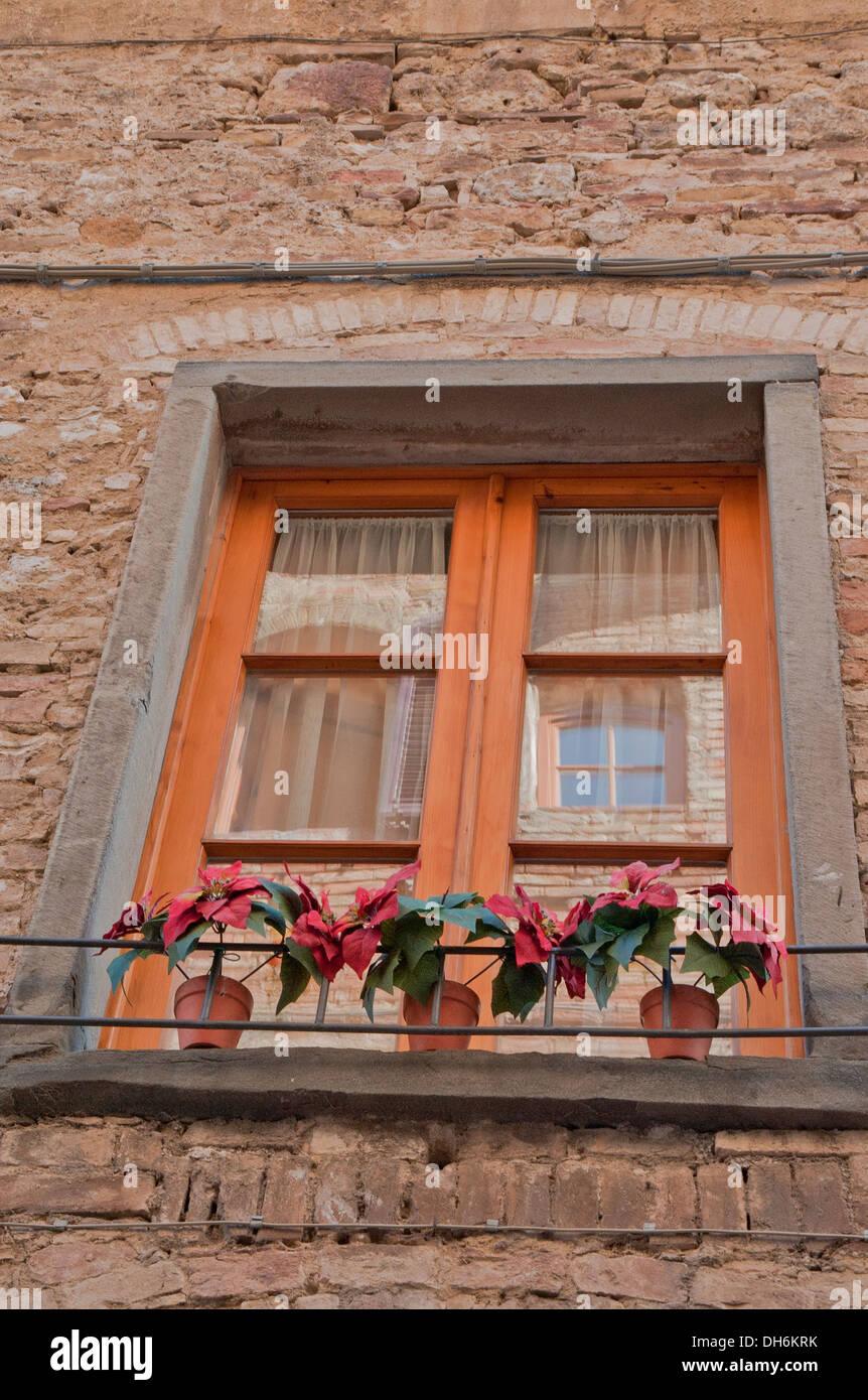 Bergamo Old City Windows Stock Photo - Alamy