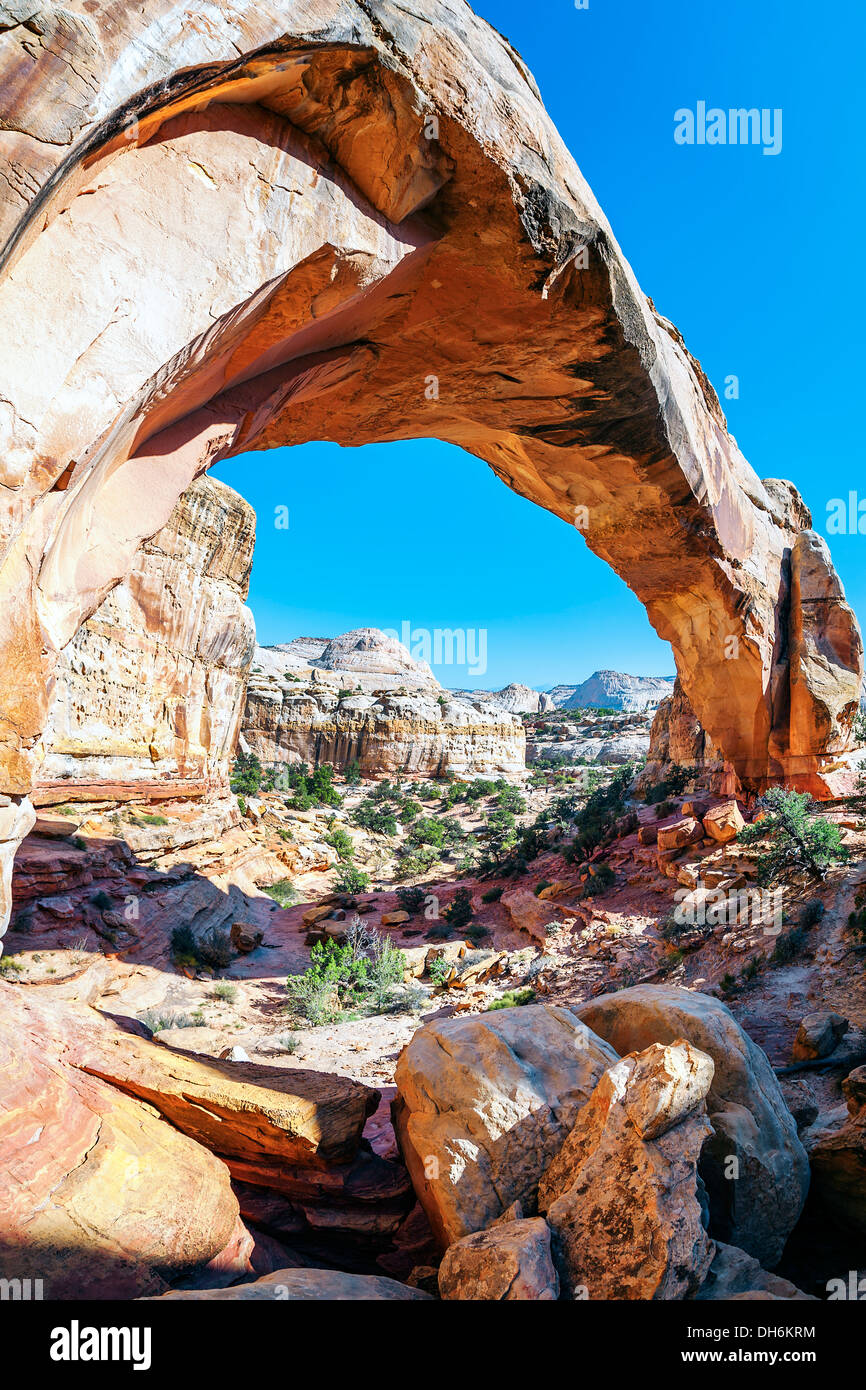 Hickman Bridge of Capitol Reef National Park in the Southern Utah ...