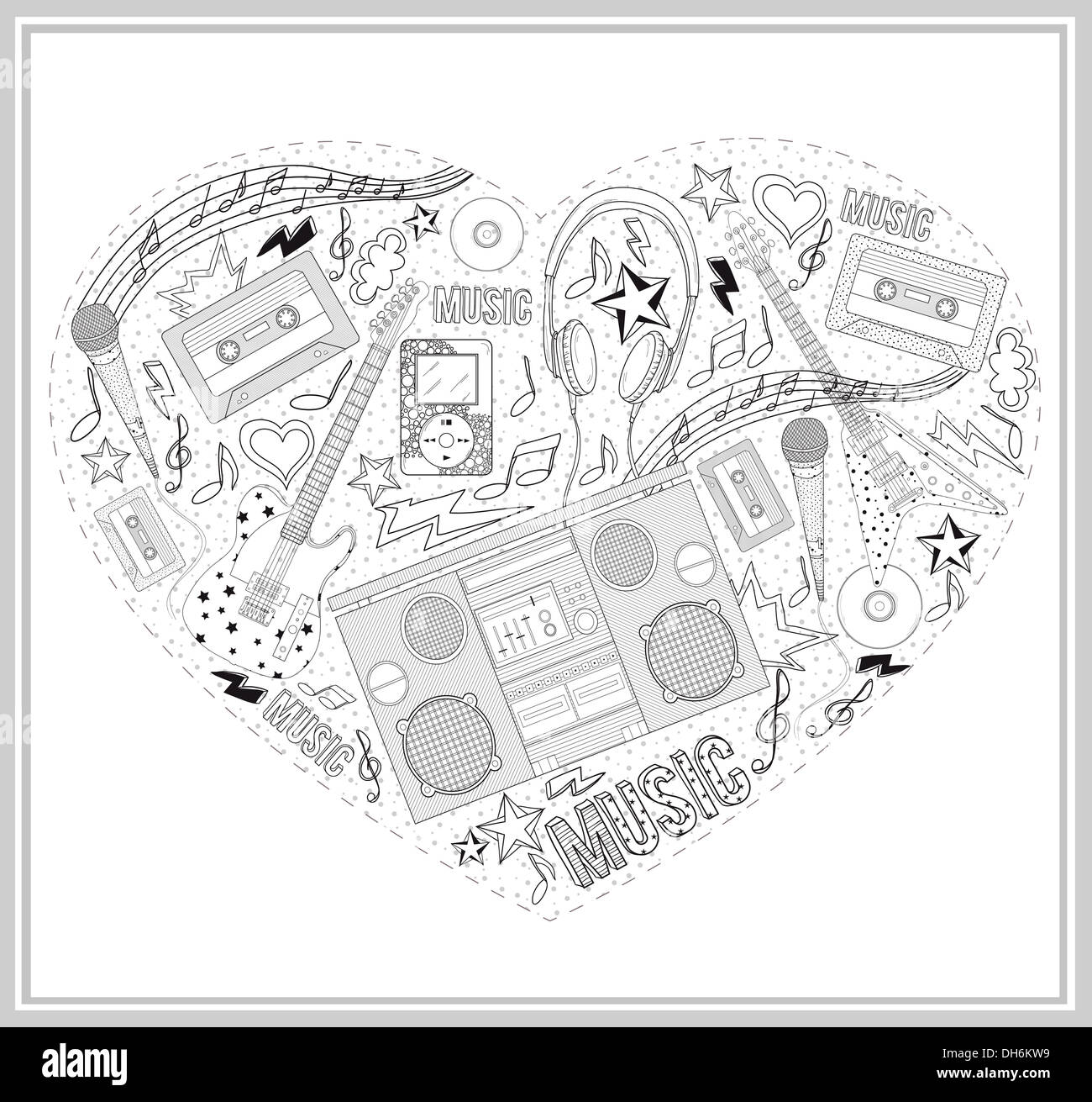 Keyboard icon drawn in Black and White Stock Photos & Images - Alamy