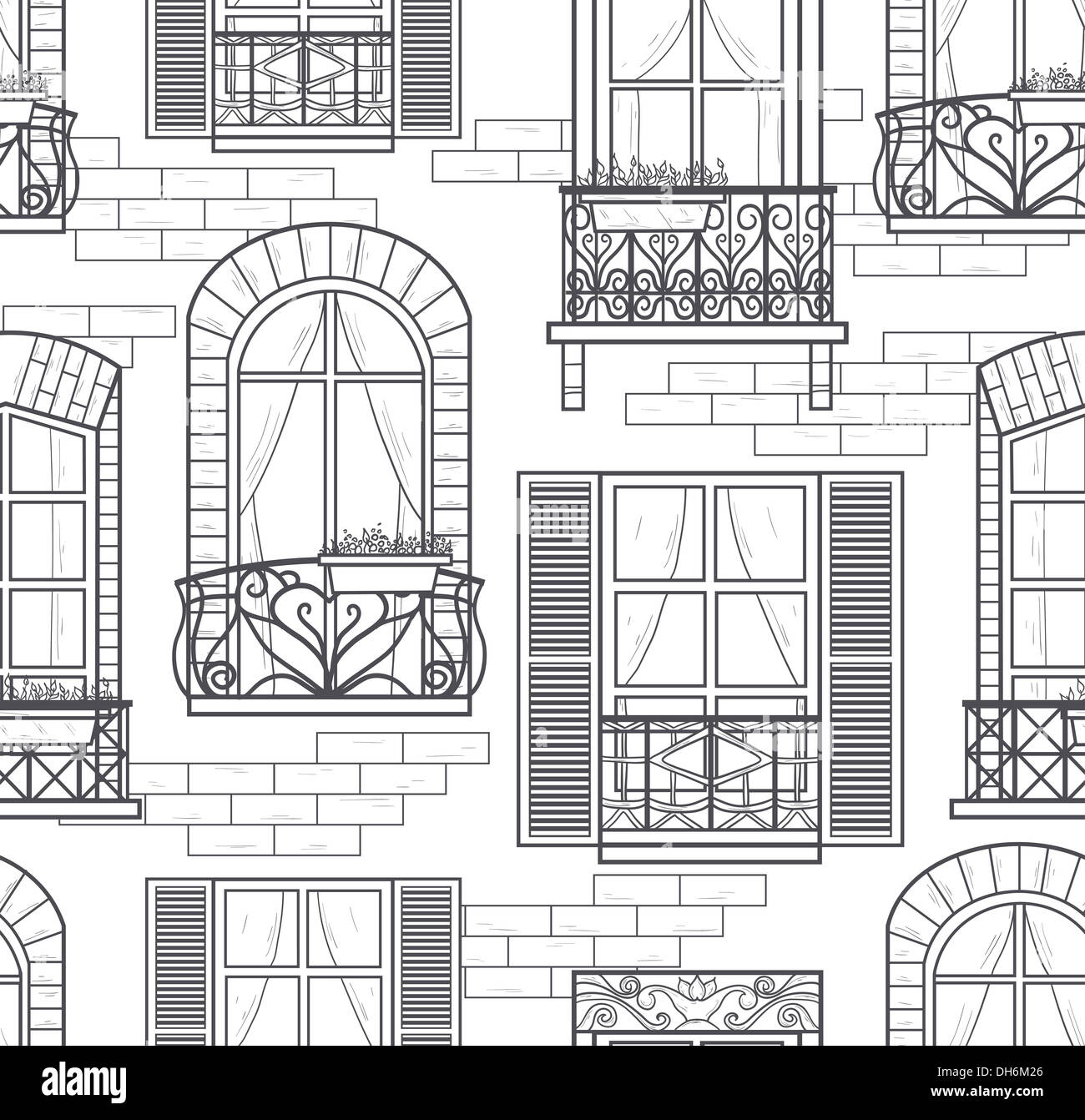 seamless windows seamless pattern Stock Photo - Alamy