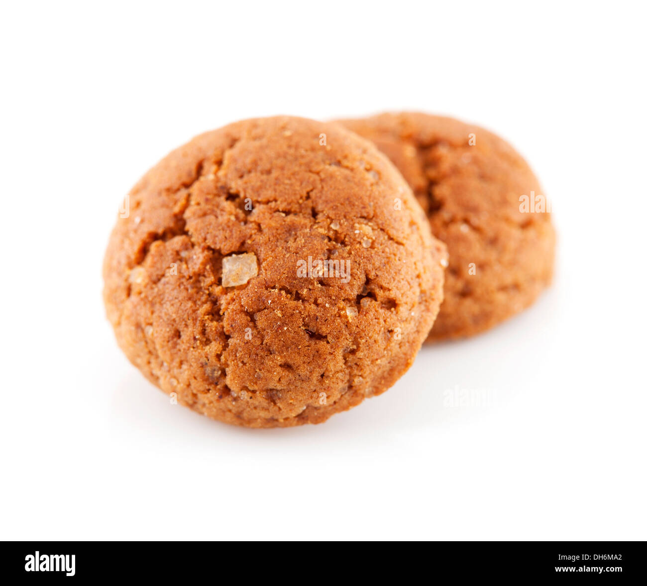 Typical Dutch candy (pepernoten) in closeup over white background Stock ...