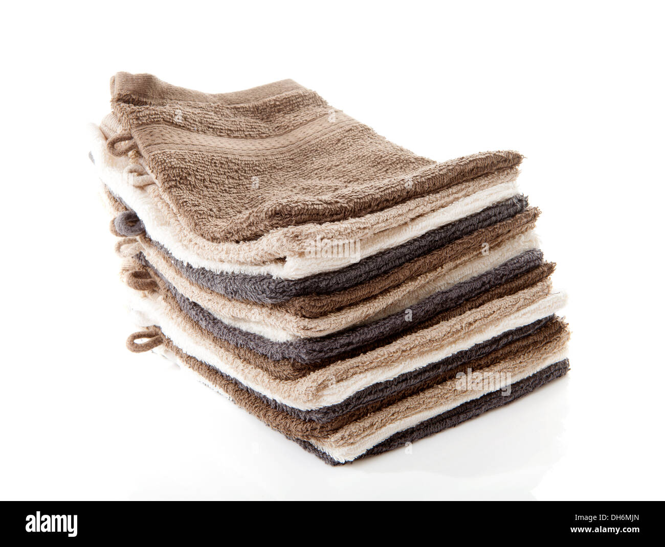 Pile of washcloths isolated on white background Stock Photo - Alamy
