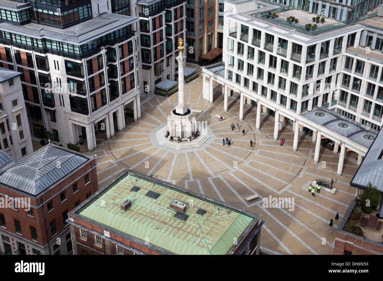 View to Paternoster Square from St. Paul observation point in London ...