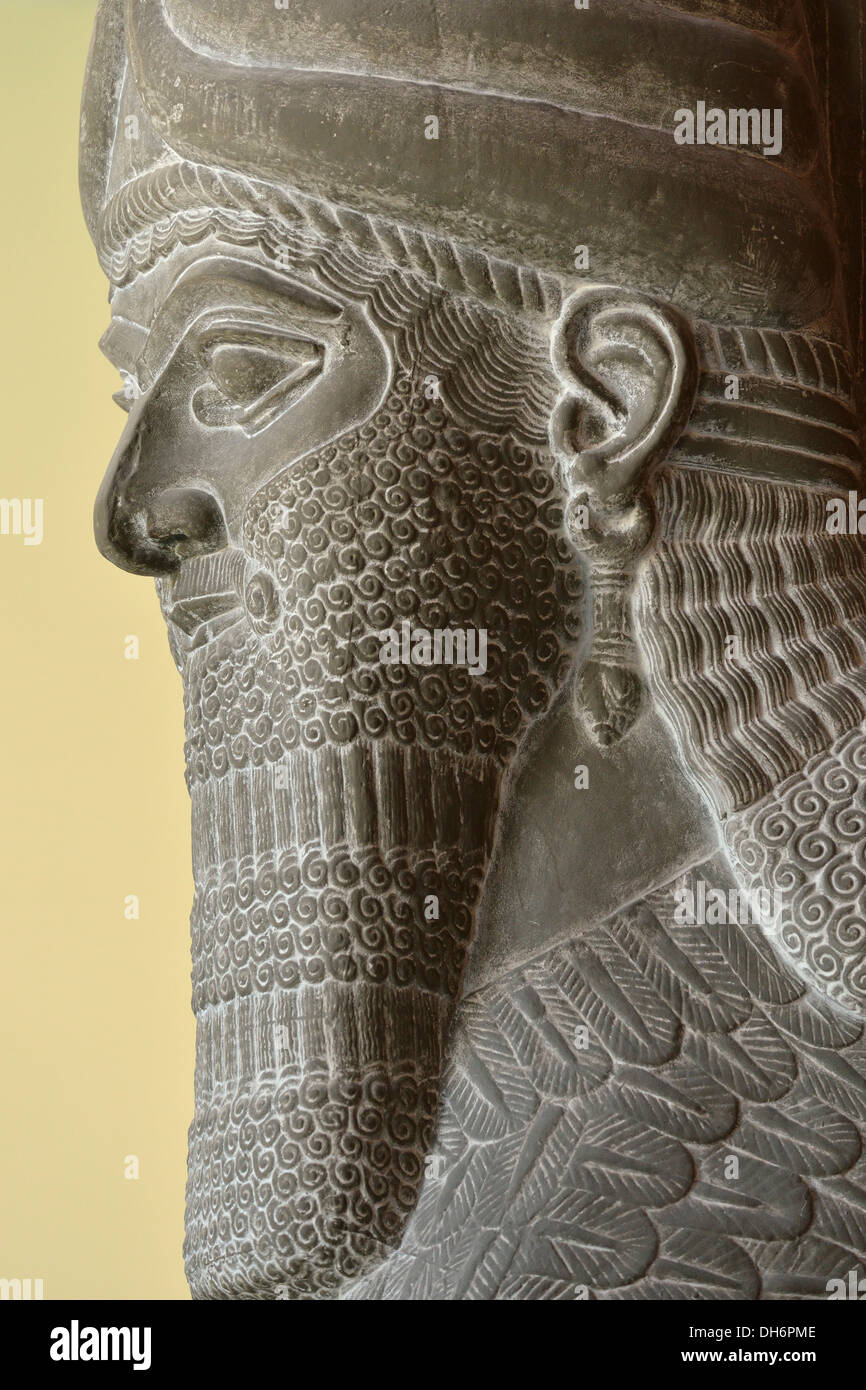 Berlin. Germany. Pergamon Museum, Assyrian Lamassu in the Assyrian ...