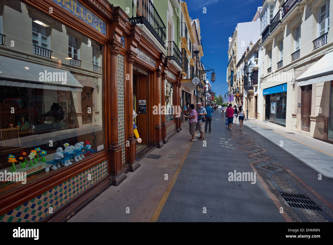 Shopping street in Ronda, Spain Stock Photo - Alamy