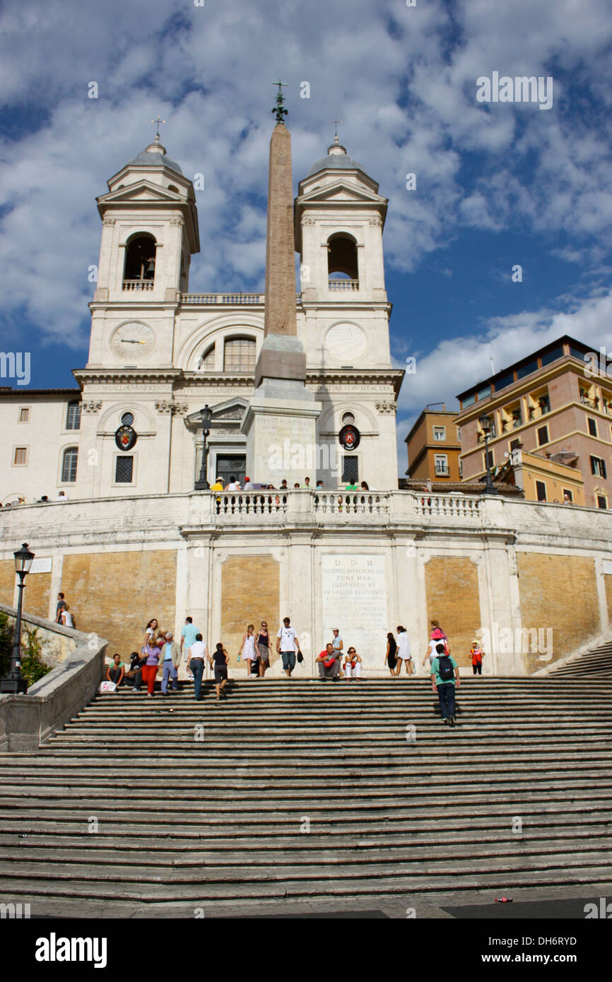 Looking up at the historic Spanish Steps in Rome Italy Europe Stock ...