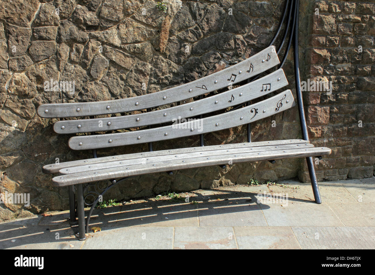 Musical bench Dorking Surrey England UK Stock Photo - Alamy