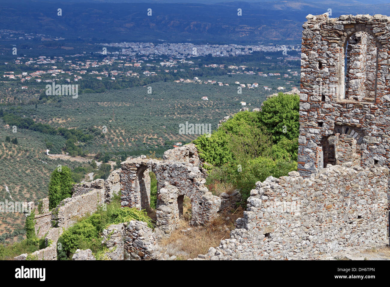 View of byzantine town of Mistras in Greece Stock Photo - Alamy