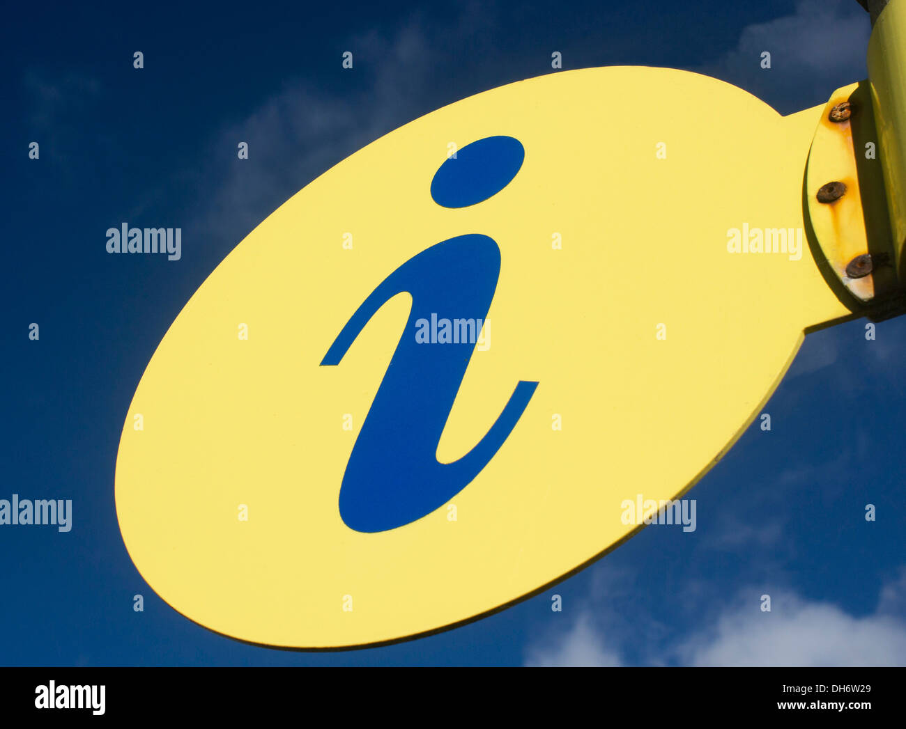 I i information sign signage symbol on blue sky background Stock Photo ...