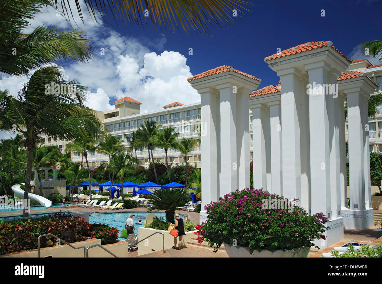 Pool area, El Conquistador Resort, Fajardo, Puerto Rico Stock Photo - Alamy