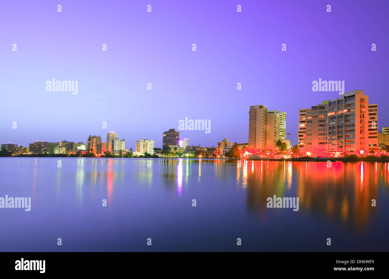 El Condado Lagoon and skyline, El Condado, San Juan, Puerto Rico Stock ...