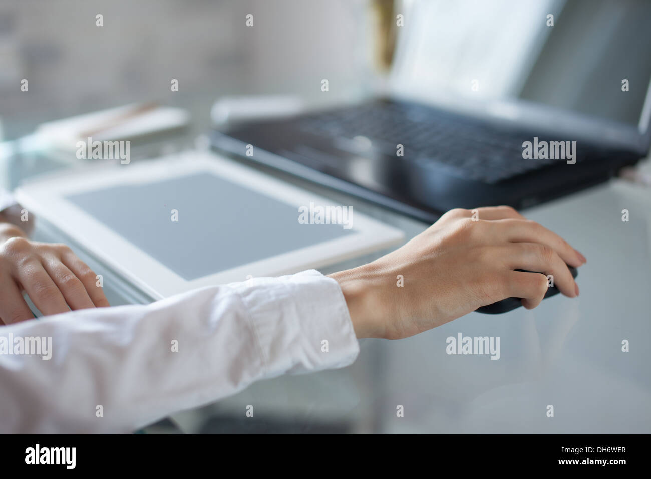 Hand using cordless mouse on hi-res stock photography and images - Alamy