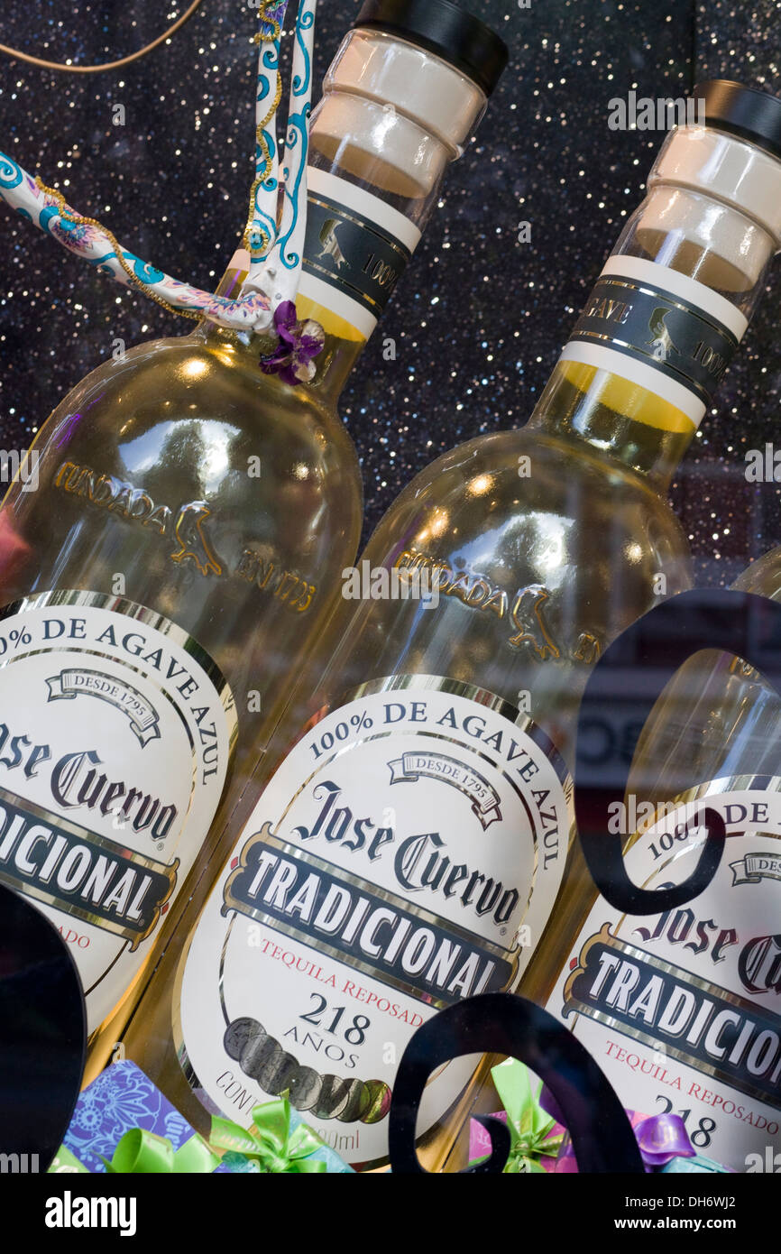 Jose Cuervo Tequila Bottles in a Shop Window Stock Photo - Alamy