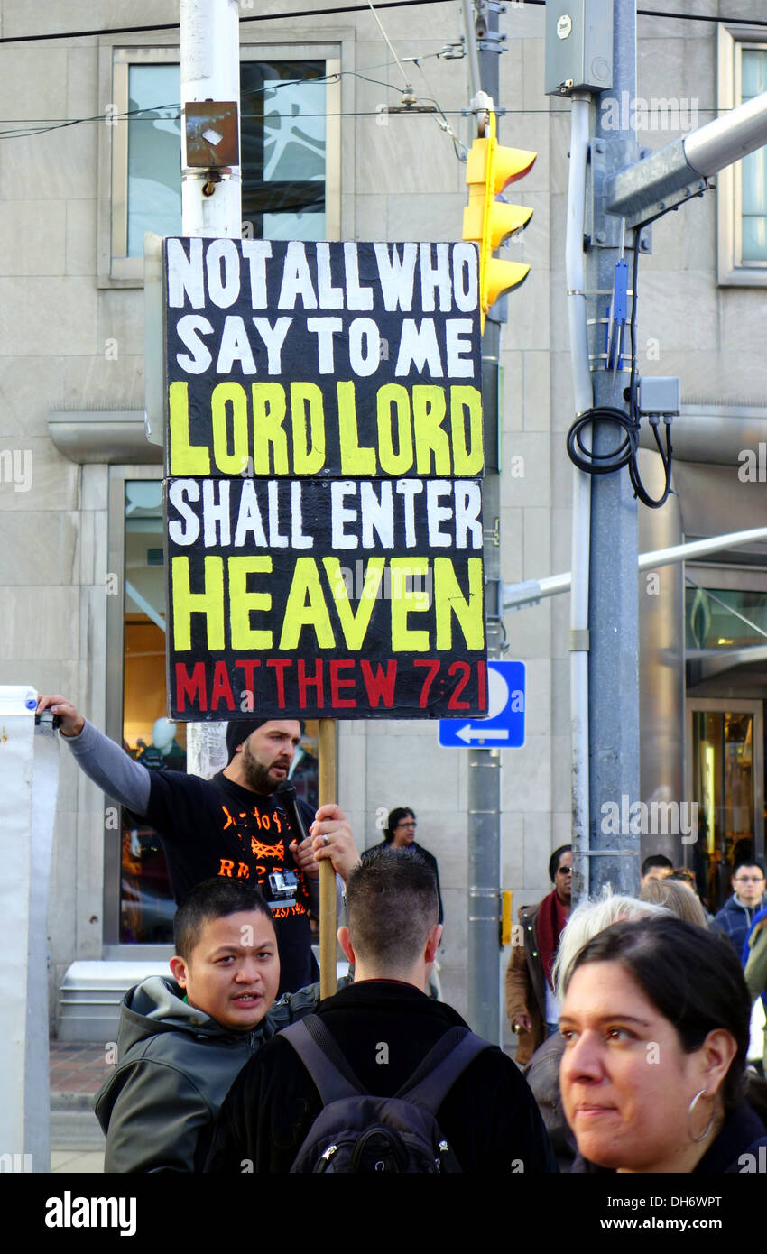 Christian religious preacher in Downtown Toronto, Canada Stock Photo ...
