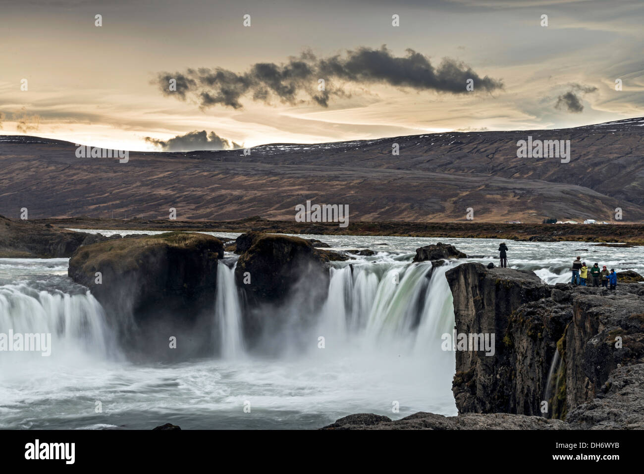 Godafoss waterfalls Akureyri Myvatn district of North Central Iceland ...