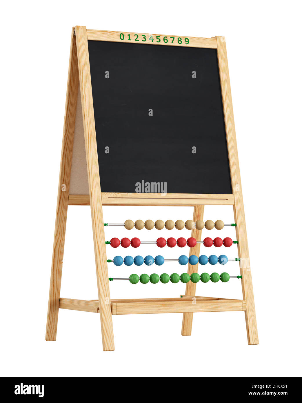 Blackboard with abacus isolated on white - rendering Stock Photo - Alamy