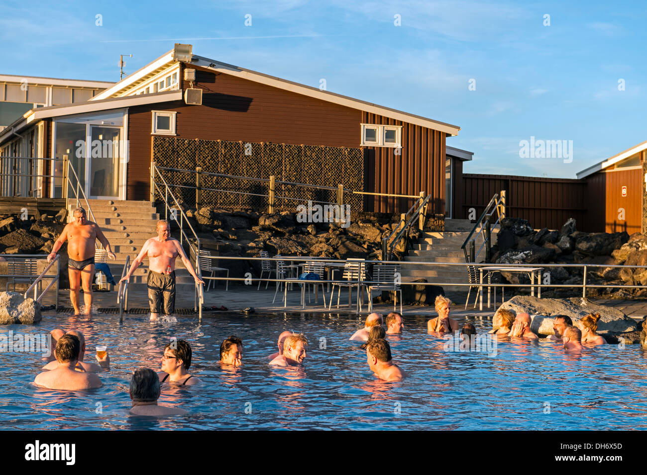 People bathing at Myvatn Nature Baths North Iceland Europe Stock Photo ...