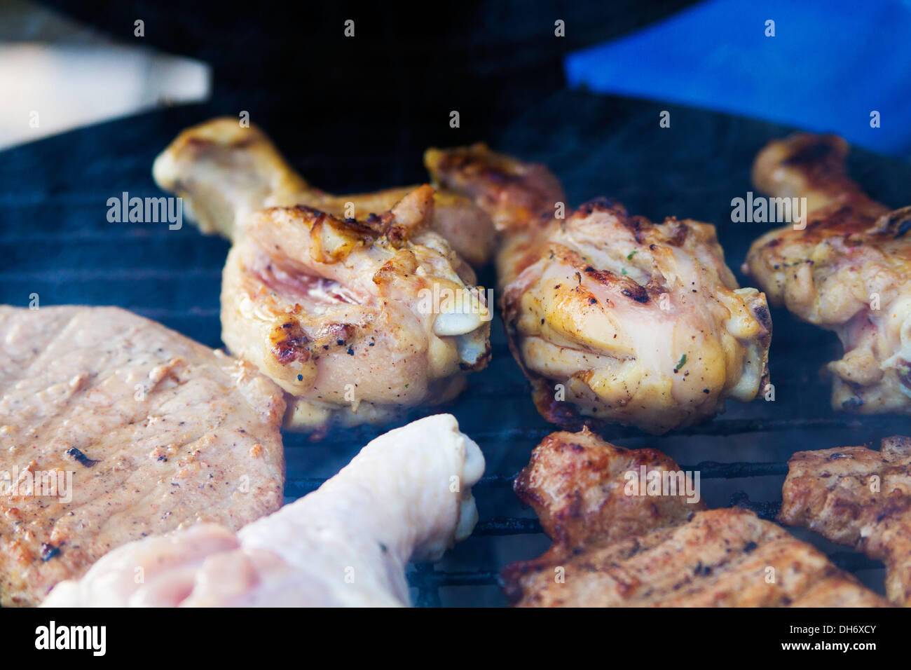 Romanian traditional barbecue in the forest Stock Photo - Alamy