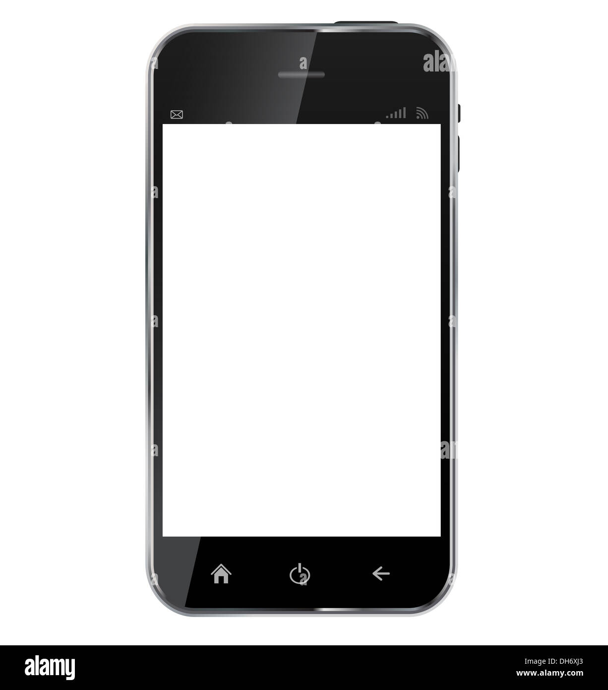 Abstract design realistic mobile phone with blank screen isolated on ...