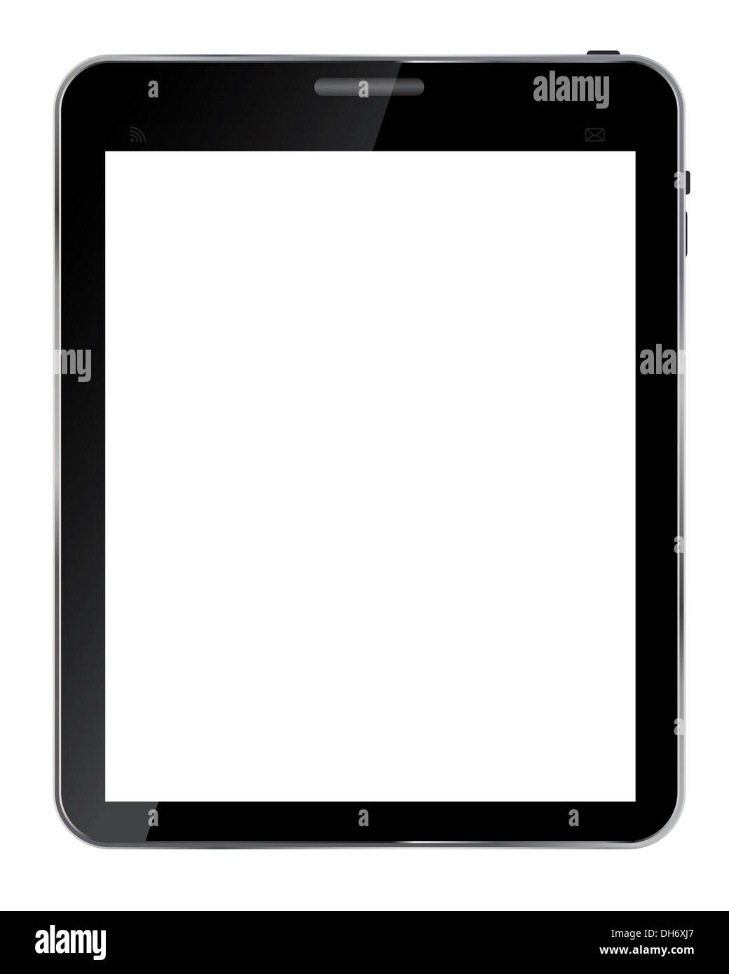 Abstract design realistic tablet with blank screen isolated on white ...