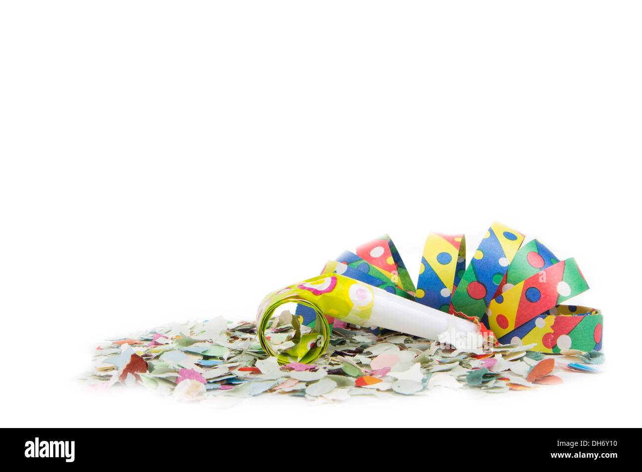 streamers and confetti as decoration for parties Stock Photo - Alamy