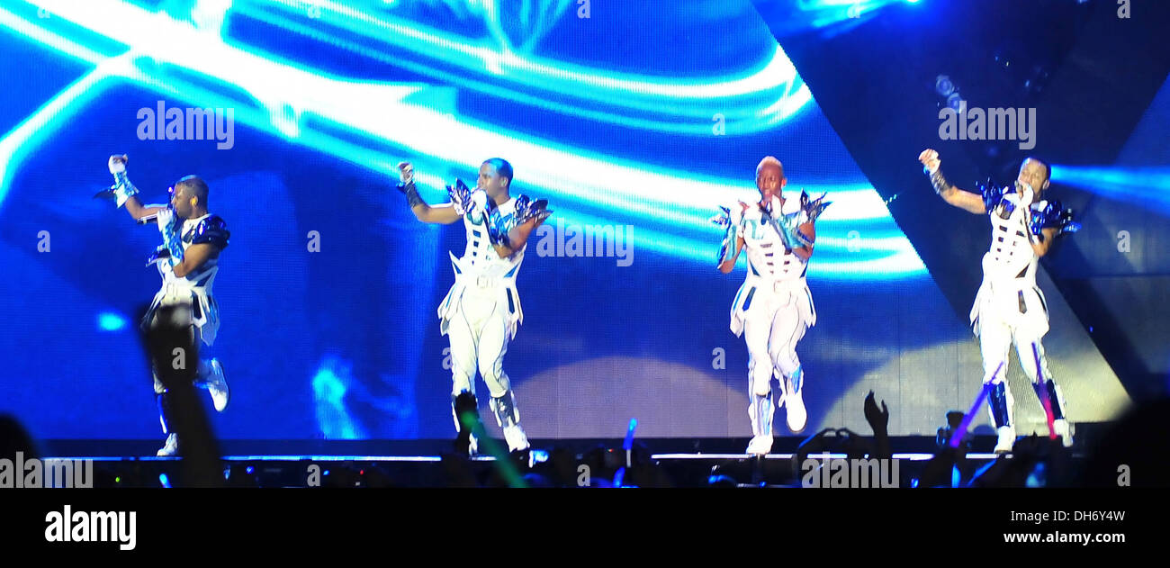 JLS perform on the opening night of their 4th Dimension tour at the ...