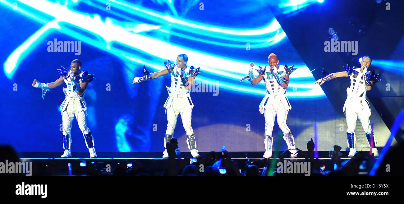 JLS perform on the opening night of their 4th Dimension tour at the ...