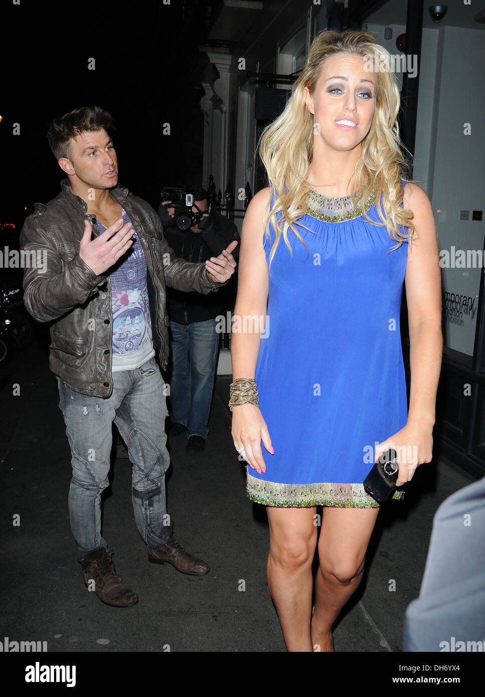 le Mason and boyfriend Tony Giles leaving Aura nightclub. Giles lifts ...
