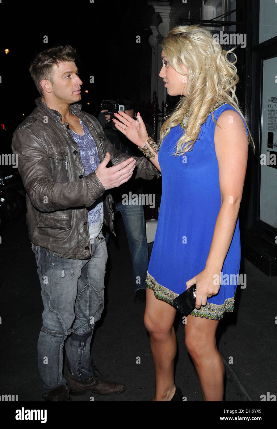 le Mason and boyfriend Tony Giles leaving Aura nightclub. Giles lifts ...