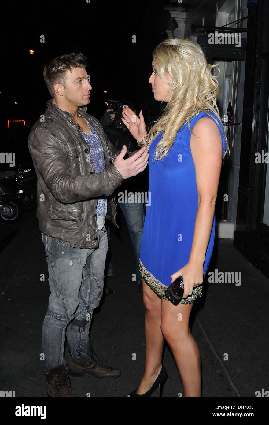 le Mason and boyfriend Tony Giles leaving Aura nightclub. Giles lifts ...
