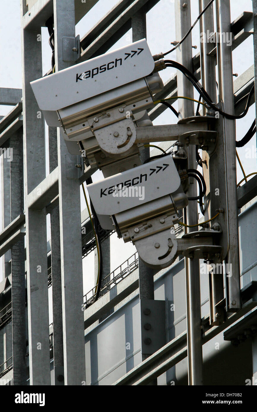 Toll gate on a highway. The camera system Microwave technology for ...