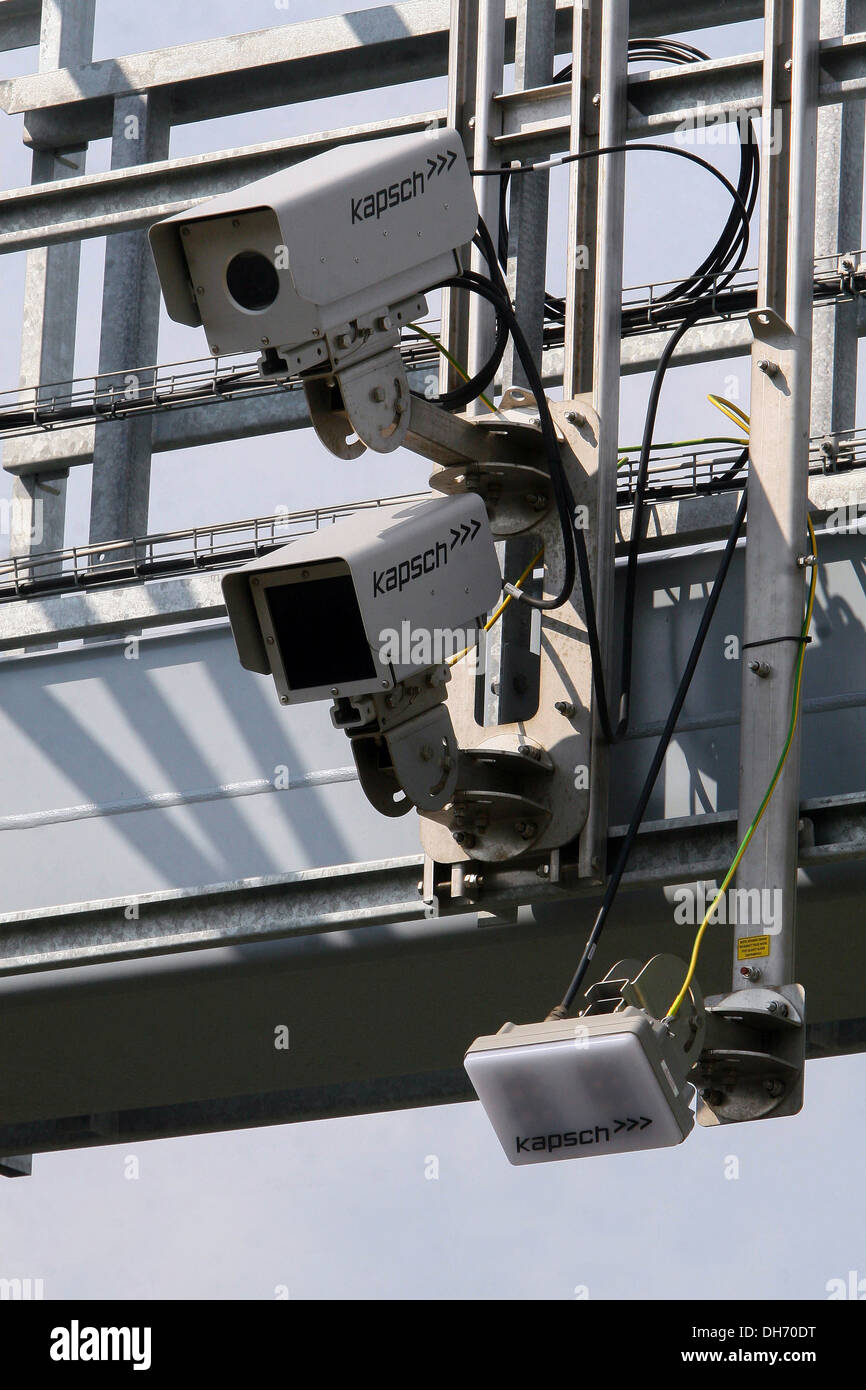 Toll gate on a highway. The camera system Microwave technology for ...