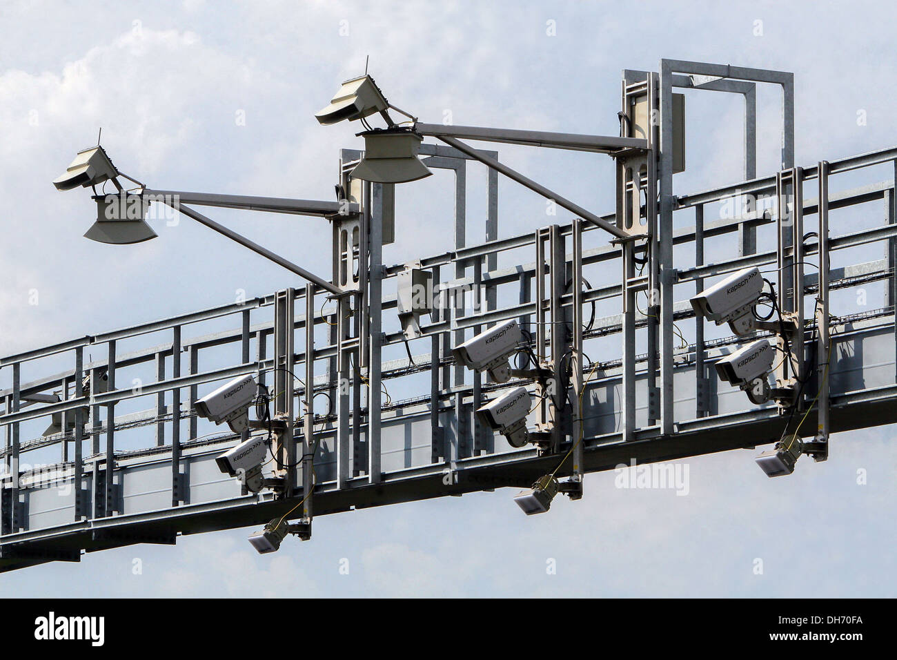 Toll gate on a highway. The camera system Microwave technology for ...