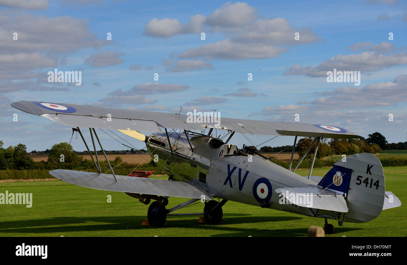 RAF Hawker Hind vintage WW1 and WW2 biplane from the Shuttleworth ...
