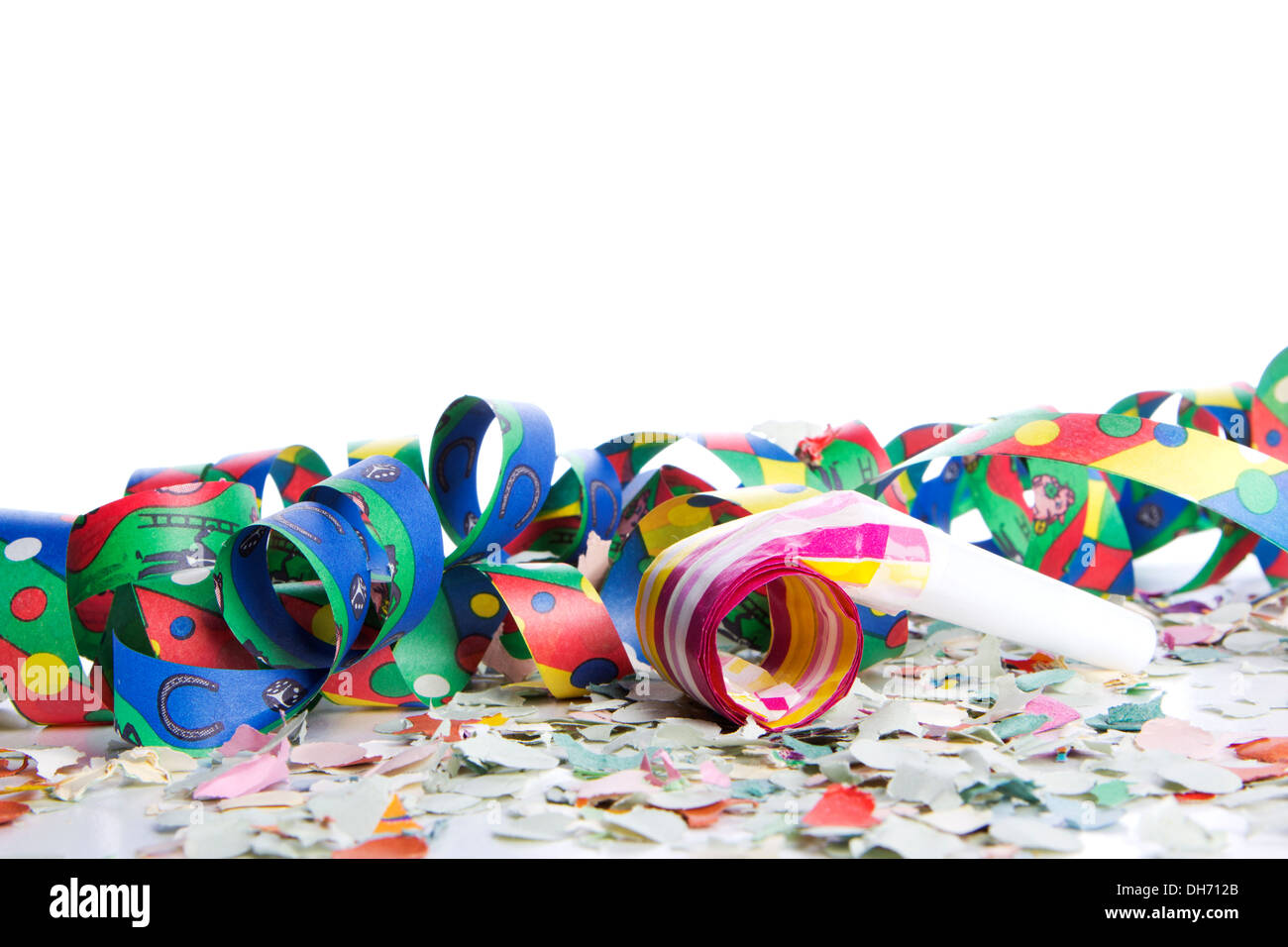 streamers and confetti as decoration for parties Stock Photo - Alamy