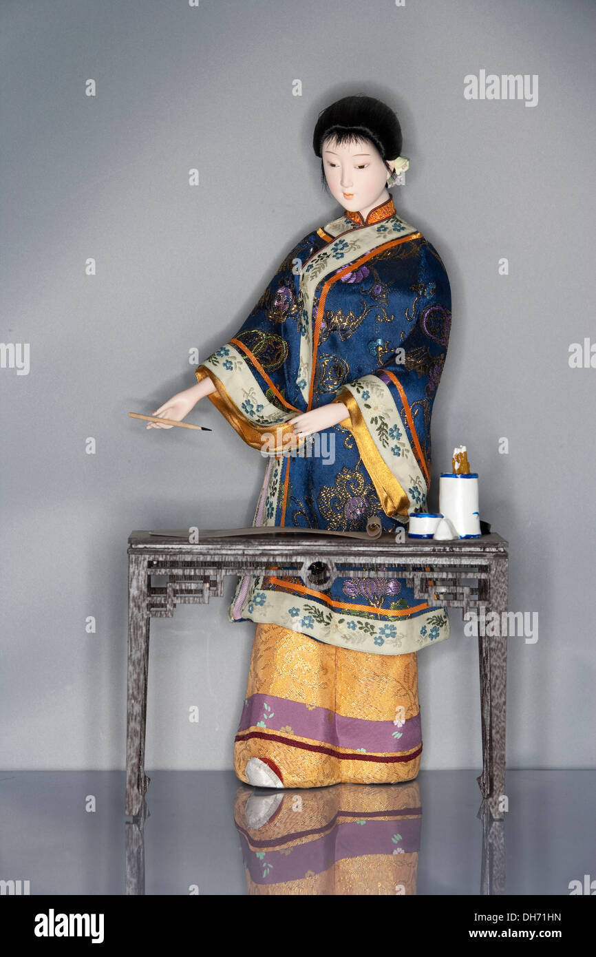 Beijing silk doll in ancient embroidered clothes of Qing Dynasty ...