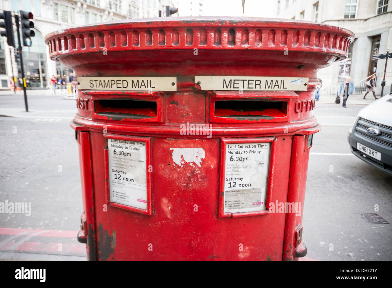 Traditional British red post box seen in London, UK Stock Photo - Alamy