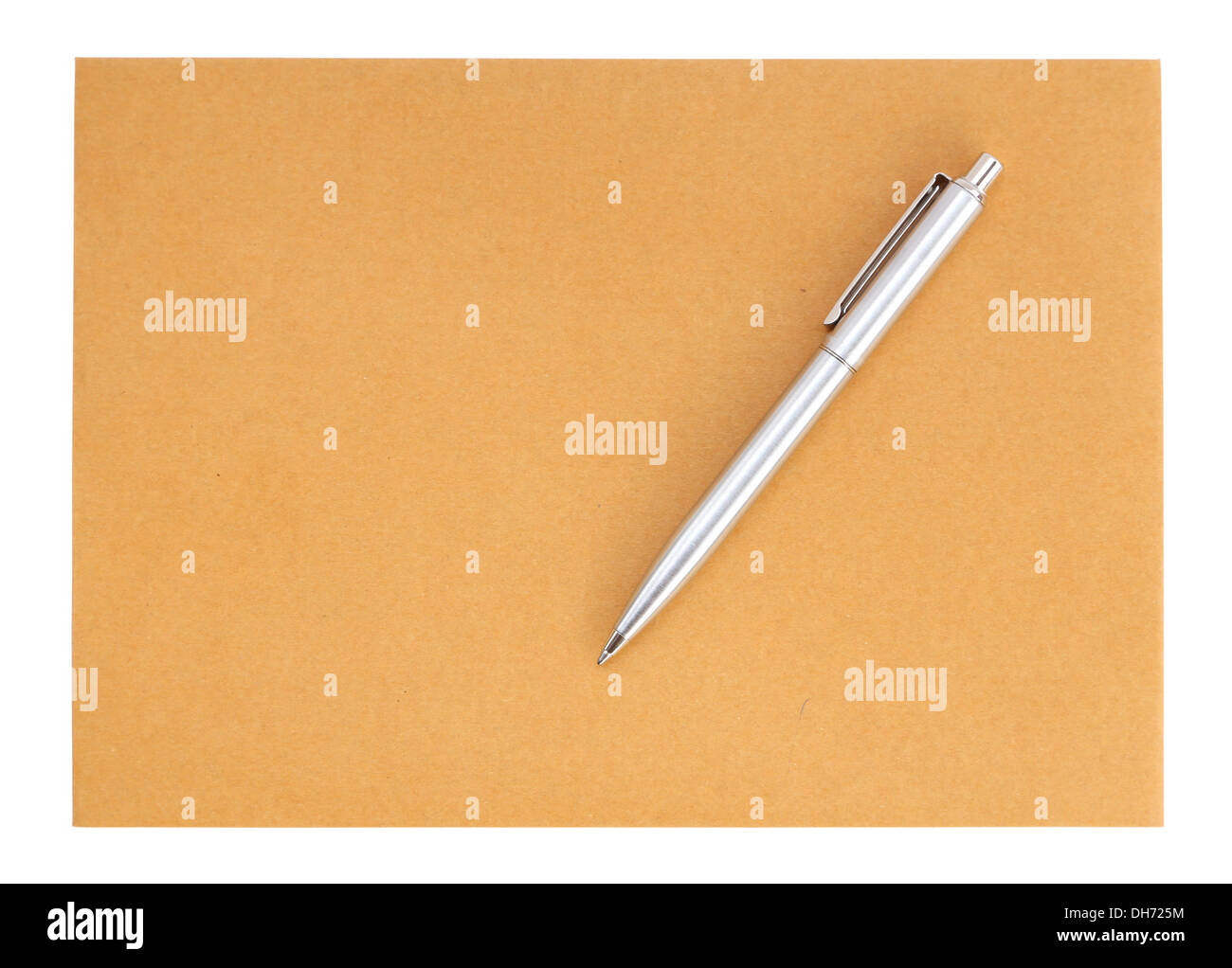 pen on the envelope on white background (with clipping path Stock Photo ...