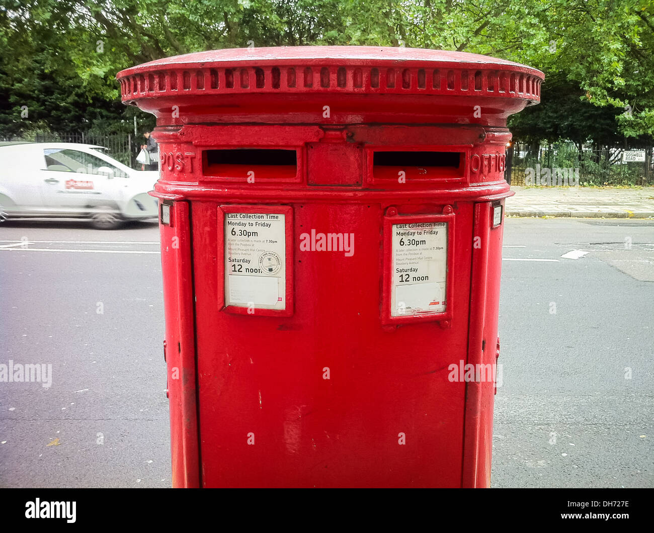 Traditional British red post box seen in London, UK Stock Photo - Alamy