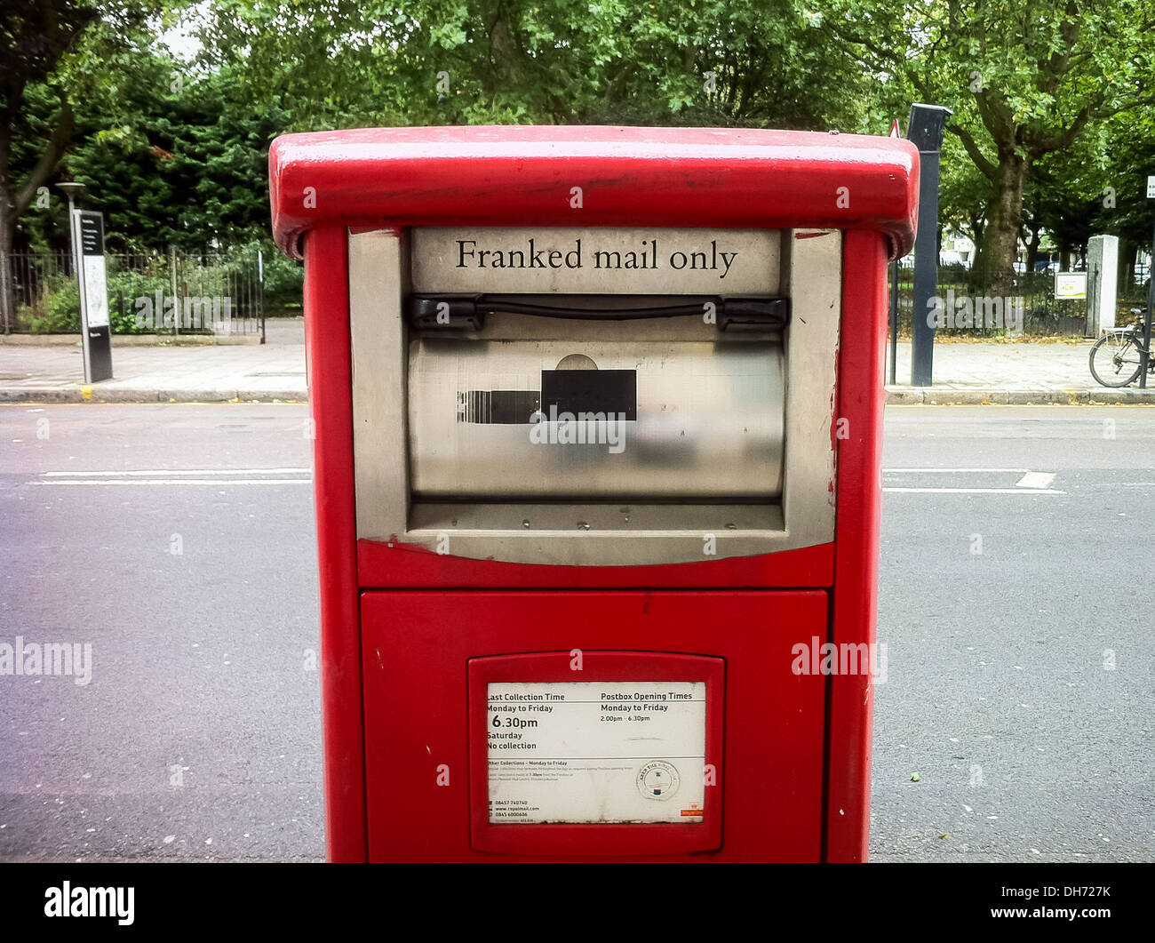 Traditional British red post box seen in London, UK Stock Photo - Alamy