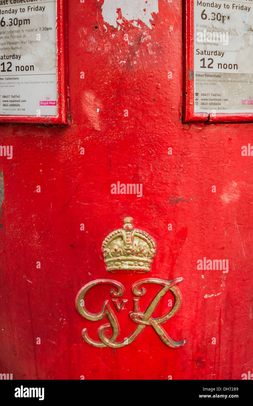 Traditional British red post box seen in London, UK Stock Photo - Alamy