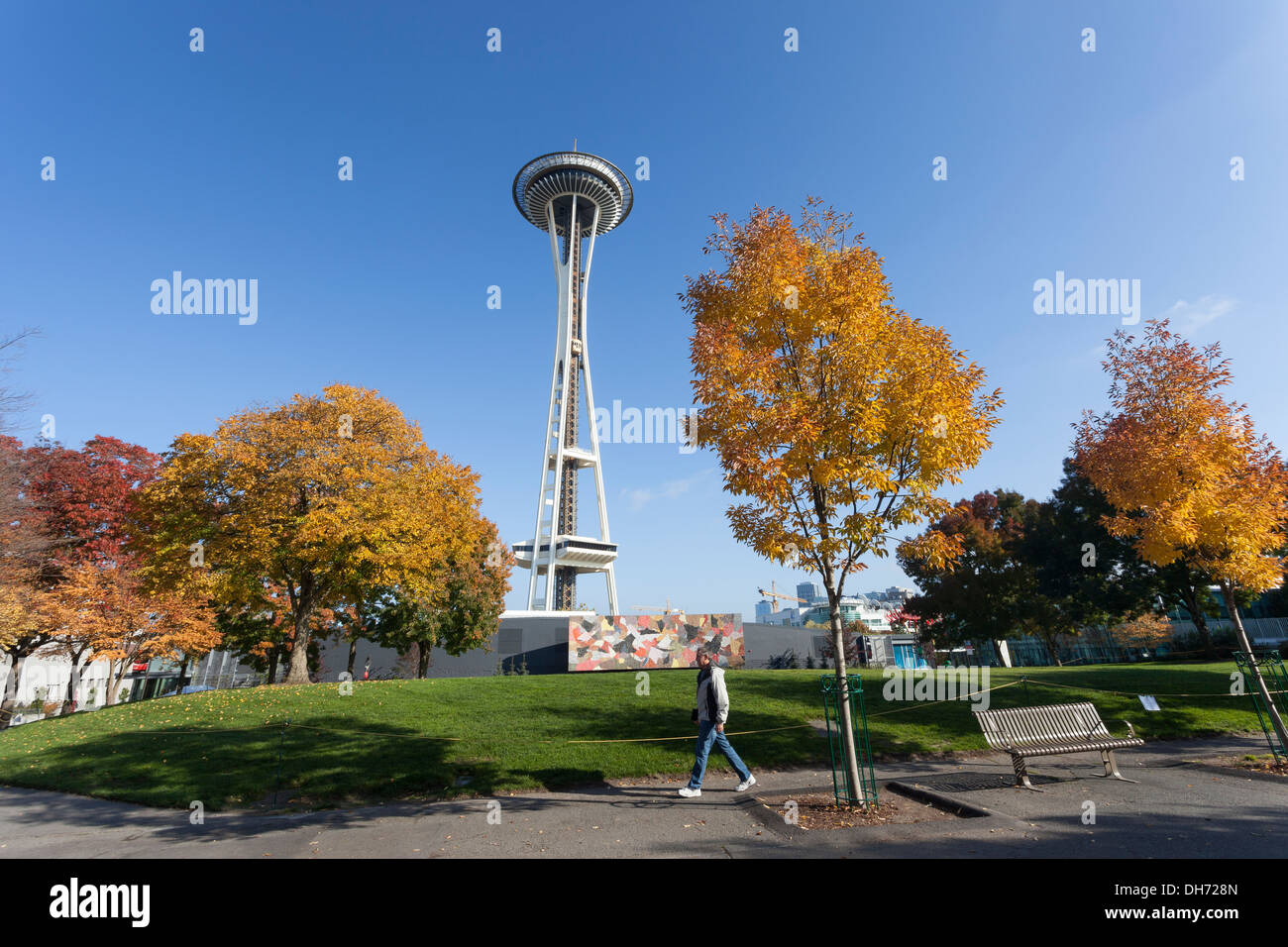 Seattle Center with fall foliage - Lower Queen Anne, Seattle, King ...