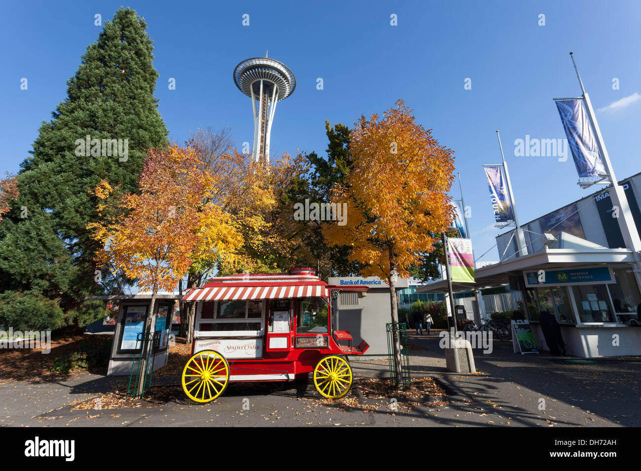 Seattle Center with fall foliage - Lower Queen Anne, Seattle, King ...
