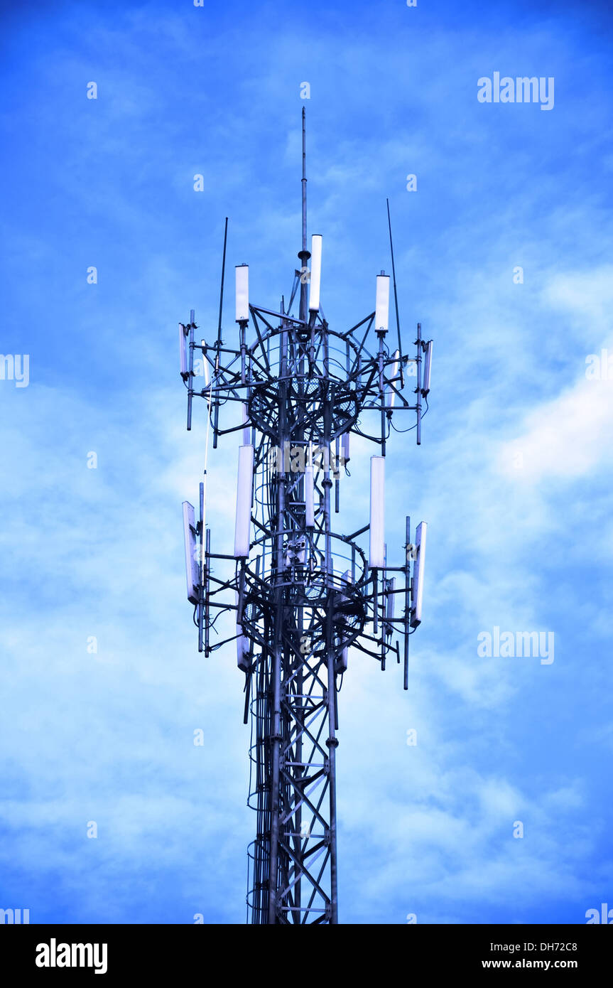 Telecommunications signal tower Stock Photo - Alamy