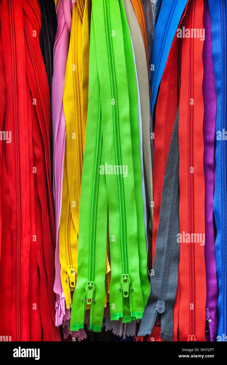 Vietnam, Hanoi, textile, fabric, zipper Stock Photo - Alamy