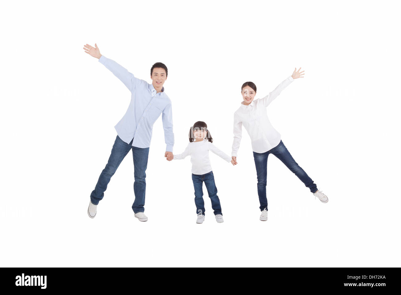 The happy life of A family of three Stock Photo - Alamy