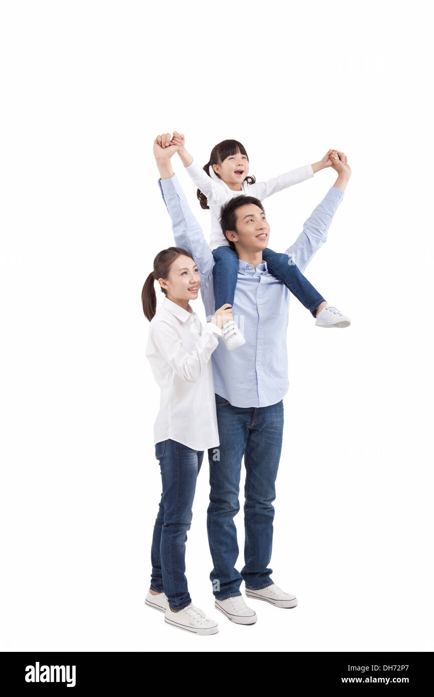 The happy life of A family of three Stock Photo - Alamy