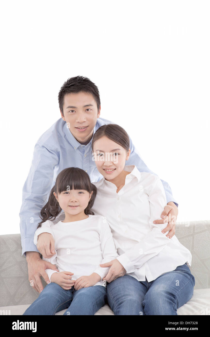 The happy life of A family of three Stock Photo - Alamy